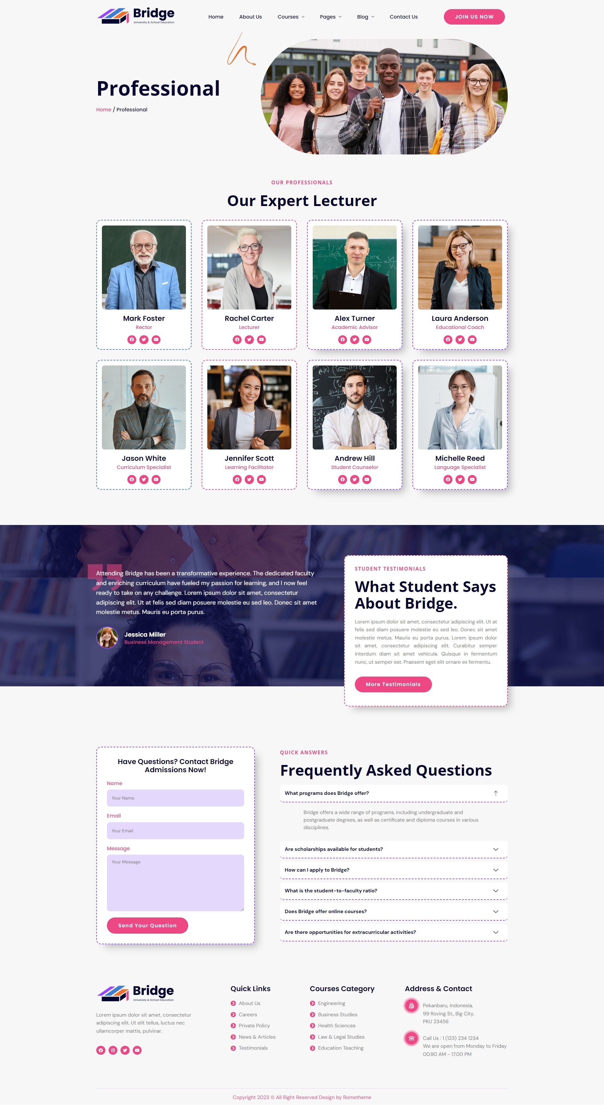 Bridge - University & School Education Elementor Template Kit by Rometheme